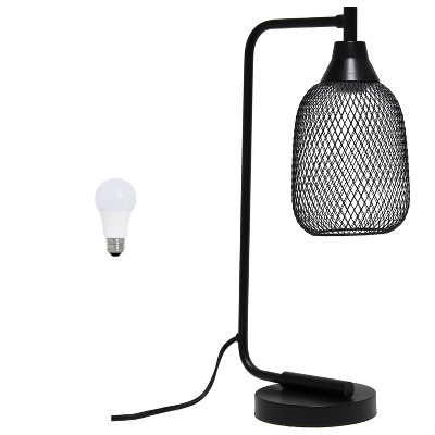 Elegant Designs 19" Industrial Mesh Wire Desk Lamp (includes Led Light ...