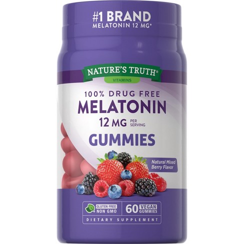 Nature's Truth 12mg Melatonin Vegan Gummies - 60ct : Target