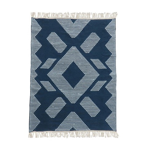 4x6 Geometric Hand Woven Indoor/outdoor Rug Indigo Blue - National Tree ...