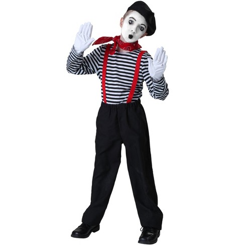 Halloweencostumes.com X Small Child Mime Costume, Black/red/white : Target