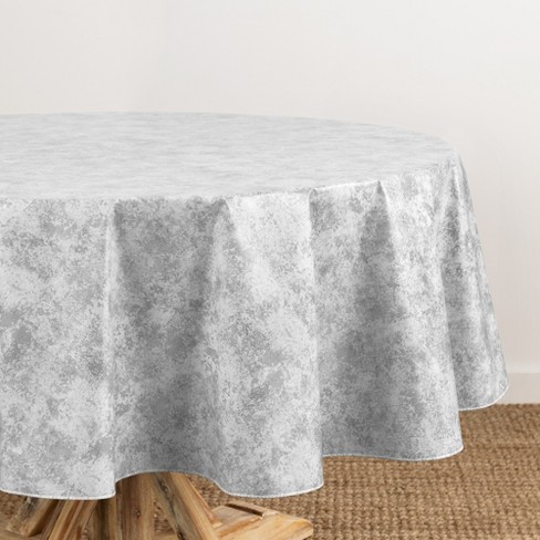 Mesa Marble Printed Vinyl Indoor/outdoor Tablecloth - Gray/white - 70 ...