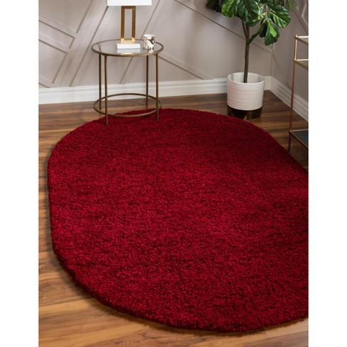 Unique Loom 3' 3 X 5' 3 Solid Shag Cherry Red Area Rug : Target