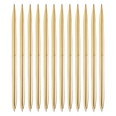 Juvale 12 Pack Retractable Gold Ballpoint Pens Bulk Set For Office ...
