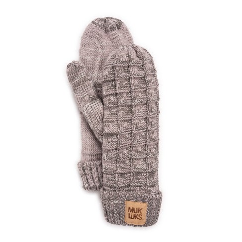Muk Luks Women's Patch Pom Mittens, Wntr Dusk, Os : Target