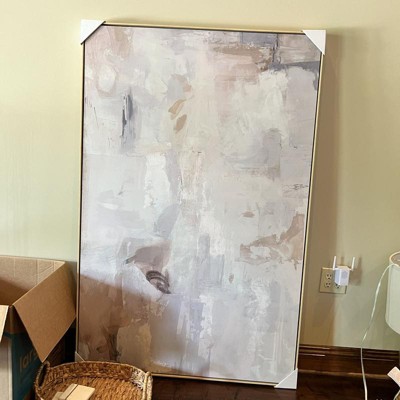 58" X 38" Tonal Abstract Framed Canvas - Threshold™ Designed With ...