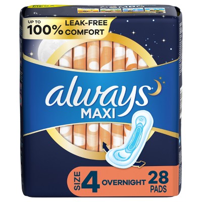 Always Maxi Pads Long Super Absorbency Unscented With Wings - Size 2 ...