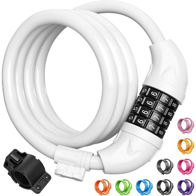 Bike Lock, Bicycle Lock 4 Feet Cable Lock 1/2 Inch Resettable Bike Lock ...