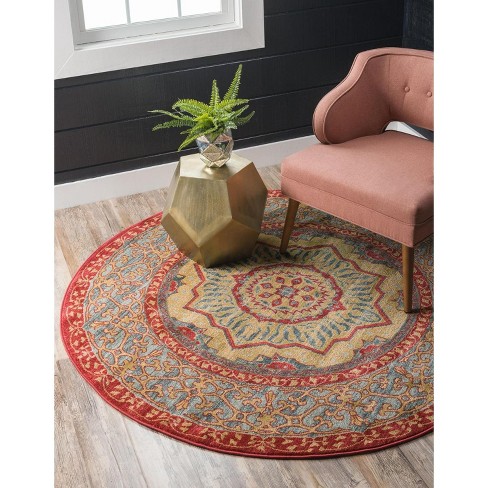 Unique Loom 3' 3 X 3' 3 Palace Saray Navy Blue Area Rug : Target