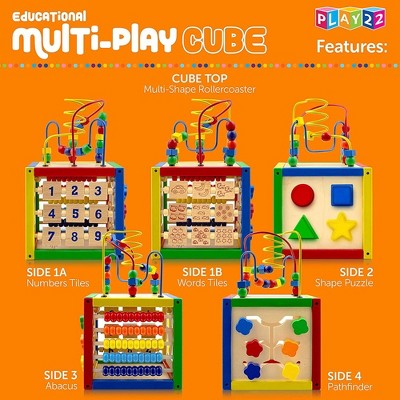 Wooden Activity Cube With Bead Maze, Shape Sorter, Abacus Counting ...