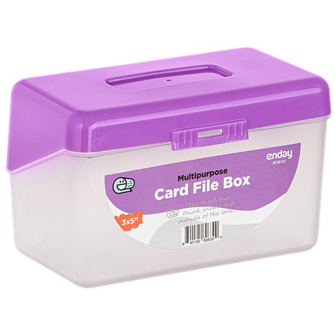 Enday Multi-purpose 3" X 5" Card File Box, Purple : Target