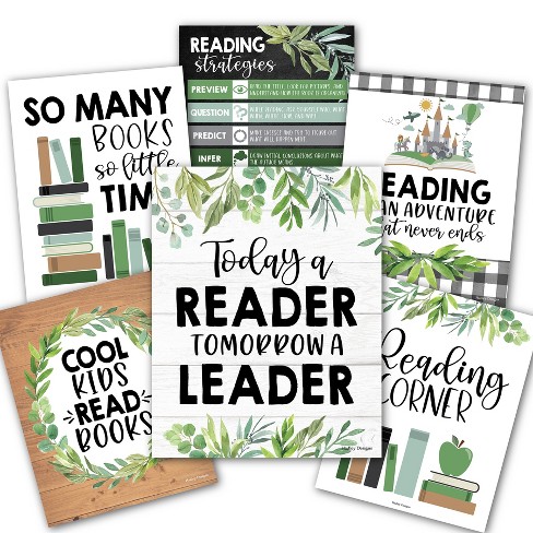 Hadley Designs Farmhouse Greenery Reading Posters For Classroom Library ...