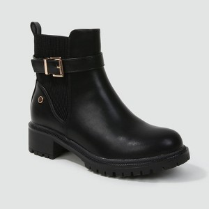 Berness Women's Shane Faux Leather Ankle Chelsea Boots with Buckle ...