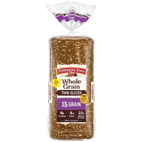 Pepperidge Farm Whole Grain Thin Sliced Bread 100% Whole Wheat Bread ...