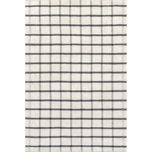 Emily Henderson X Rugs Usa - Rowena Checked Wool Indoor Area Rug, 4' X ...