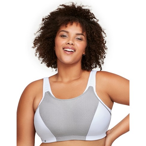 Glamorise Womens Custom Control Sports Wirefree Bra #1166 White/gray ...