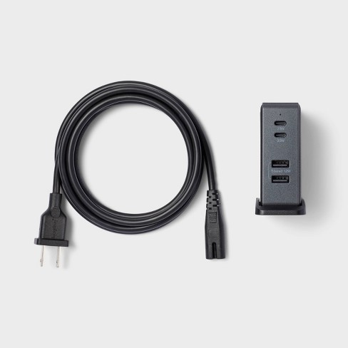 4 Port Charging Hub Vertical 2c + 2a - Heyday™ Black Saffiano : Target