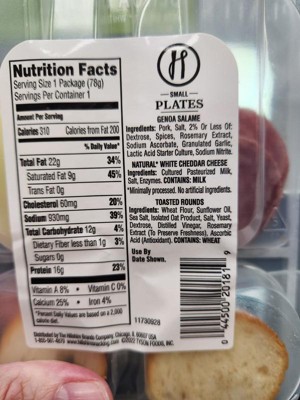 Hillshire Genoa Salami Small Plates - 2.76oz : Target