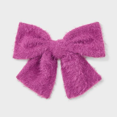 Fuzzy Bow Hair Barrette - Universal Thread™ Purple : Target