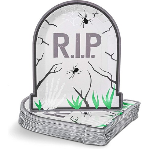 Spooky Central 48 Pack "r.i.p Tombstone" Paper Plates, Halloween Party ...