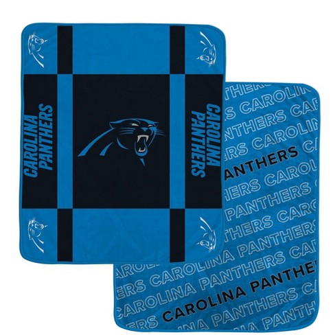 Nfl Carolina Panthers Reverse Block Wordmark Double Sided Blanket : Target