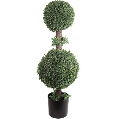 Homcom 2 Pack 23.5" Artificial Boxwood Topiary Ball Trees Set Of 2 ...