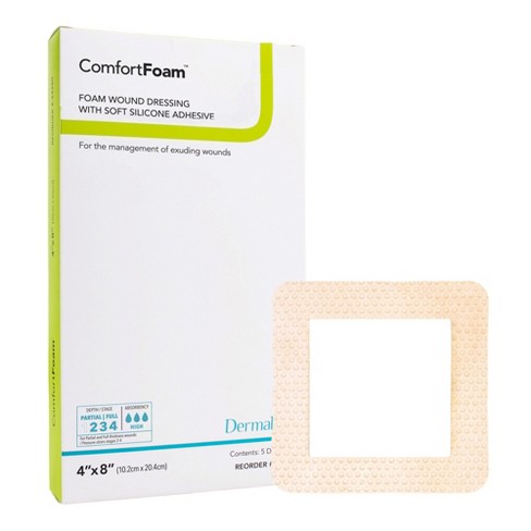 Comfortfoam Border Adhesive Foam Dressing, 4 In X 8 In, 1 Count, 5 ...
