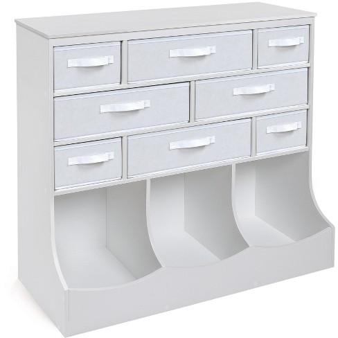 Badger Basket Storage Station With Eight Baskets And Three Bins - White ...
