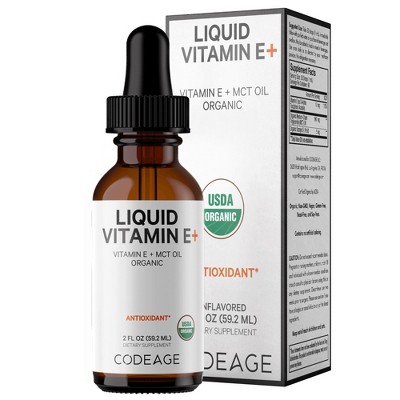 Codeage Liquid Vitamin E Usda-certified Organic, Organic Mct Oil ...