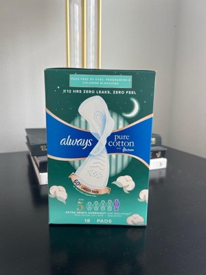 Always Extra Heavy Overnight Pure Cotton Pads With Wings - Size 5 ...