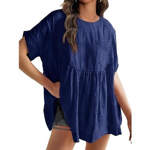Imily Bela Flowy Babydoll Silhouette: Oversized Peplum Tunic for ...