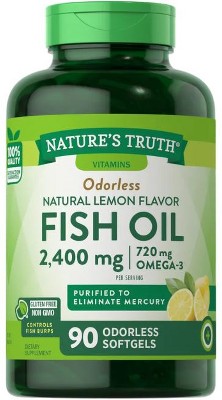 Nature's Truth Odorless Fish Oil 2400mg | 90 Softgels : Target