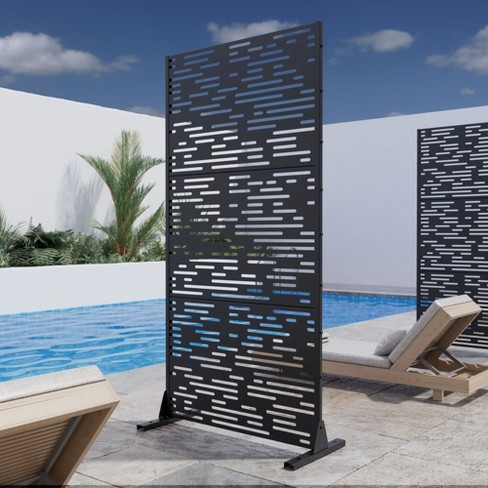 Pexfix 72 In. H X 35 In. W Outdoor Metal Privacy Screen Garden Fence ...