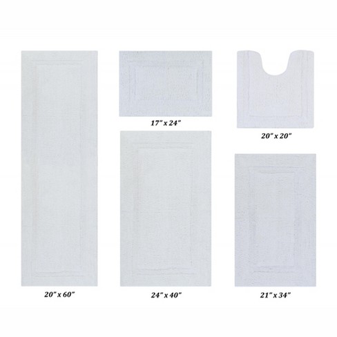 Better Trends Lux 100% Cotton Tufted Solid Reversible Bath Rug Set 5 Pc ...