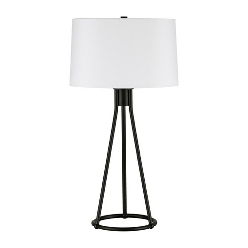 Hampton & Thyme 28" Tall Table Lamp With Drum Fabric Shade White ...