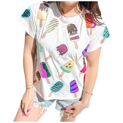 Women's Scattered Popsicle Tee - Queen Of Sparkles : Target