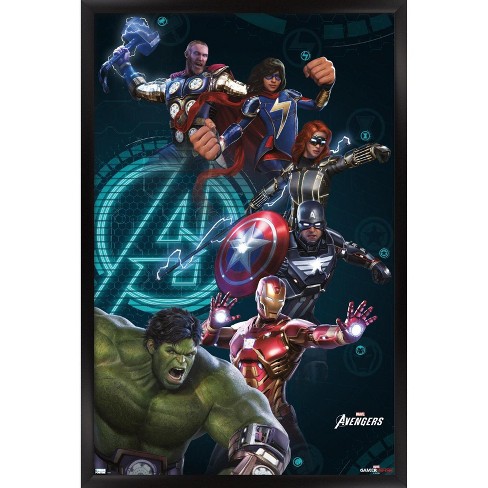 Trends International Marvel's Avengers - Group Framed Wall Poster ...