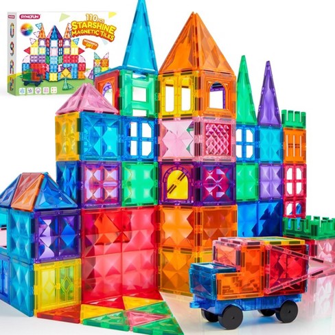 112pcs Starshine Magnetic Tiles, 2d & 3d Magnet Building Tiles, Durable And Creative Stem ...