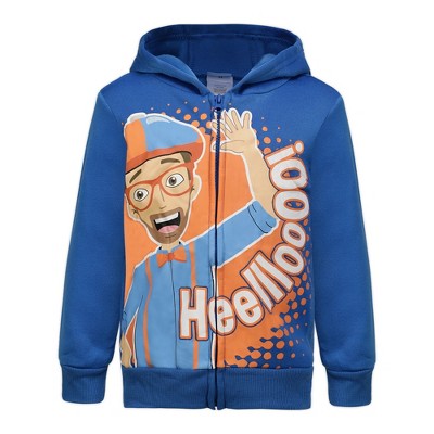 Blippi Boy's Blippi Graphic Printed Long Sleeve Hoodie, Zip Up Fashion ...