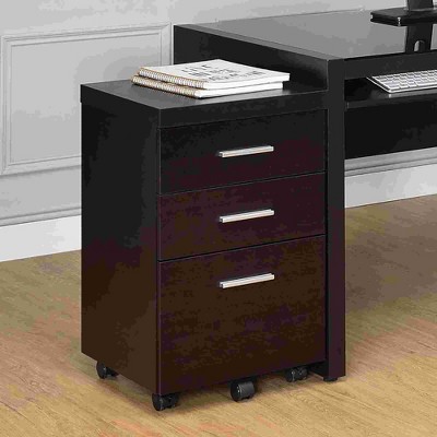 Monoprice Round Corner 3-drawer File Cabinet - Black With Lockable ...