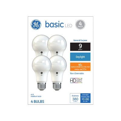 Ge 4pk 5.2w 40w Equivalent Basic Led Light Bulbs Daylight : Target