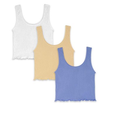 Wallflower Women's Insta Smooth Lizzie Seamless Rib Scoop Tank 3 Pack ...