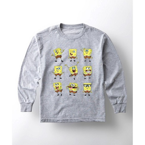 Boys' - Spongebob Squarepants - Spongebob Faces Grid Long Sleeve ...