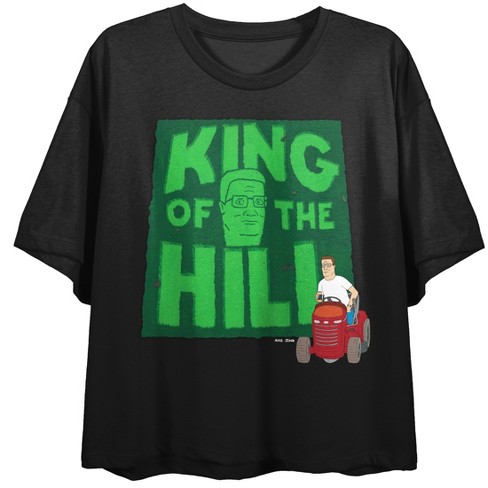 King Of The Hill Grass Art Crew Neck Short Sleeve Women's Black Crop ...