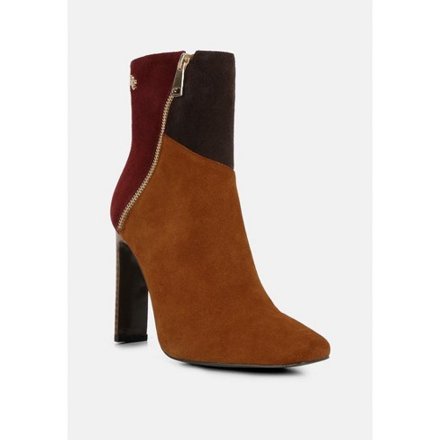Ezra Tan Patchwork Suede Ankle Boots : Target
