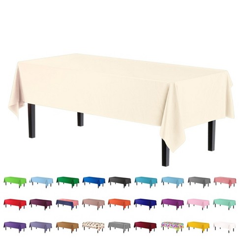 Crown Premium Quality Plastic Tablecloth 54 Inch. X 108 Inch. Rectangle ...