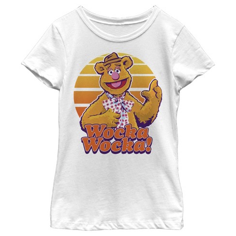 Girl's The Muppets Fozzie Retro Bear T-shirt - White - Large : Target