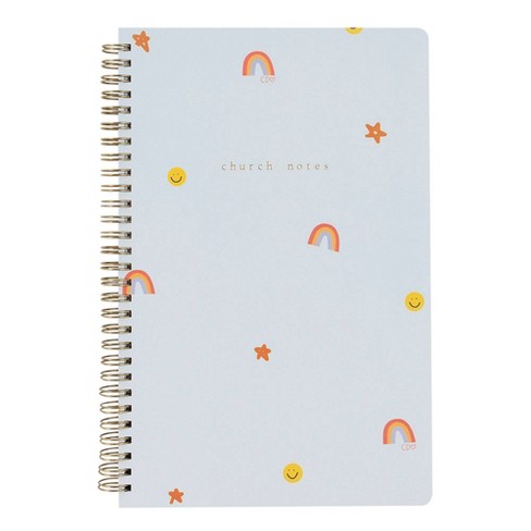 Church Notes 160pg Ruled Spiral Notebook 10.25"x6.25" Happy Icons : Target
