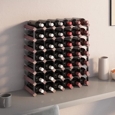 Narik Wine Rack Weathered Oak - Acme Furniture: Freestanding, 8-bottle ...
