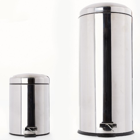 Brylanehome Step Trash Cans, Set Of 2 - Stainless Steel : Target