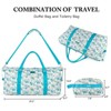 Light Blue Floral Travel Duffel Bag for Women, Weekender Carry-On Tote ...